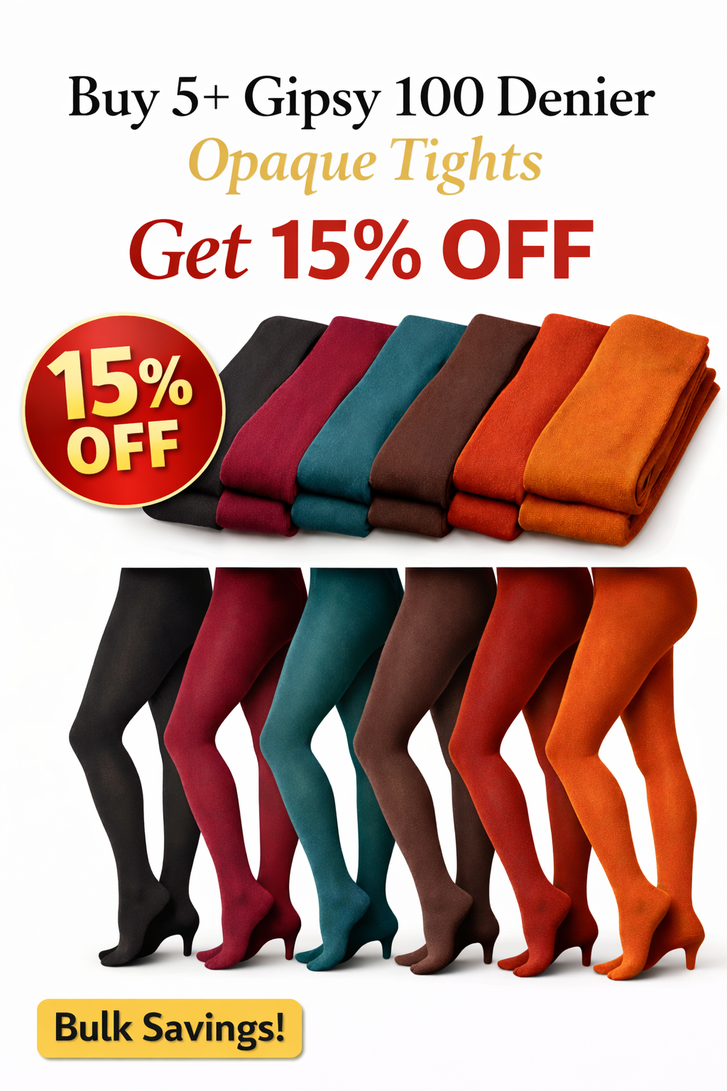 Gipsy 100 Denier Opaque Tights Bundle Get 15% OFF – Tights Tights Tights